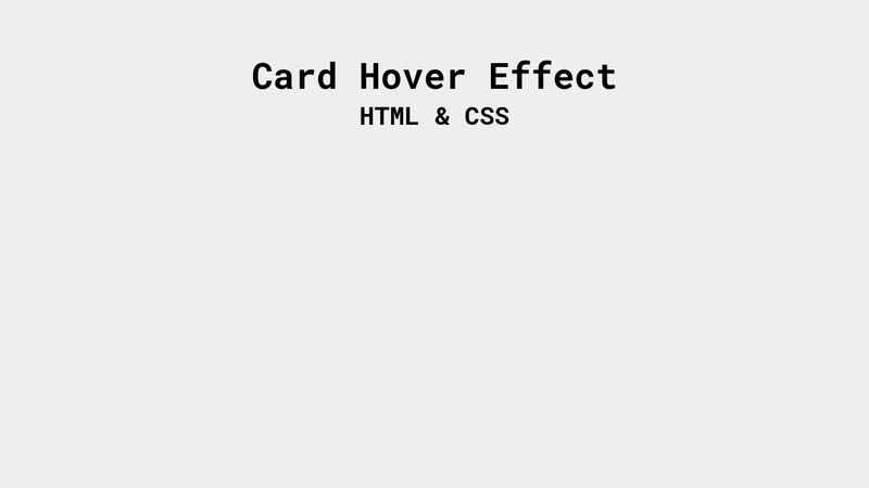 card smooth hover effect html, css