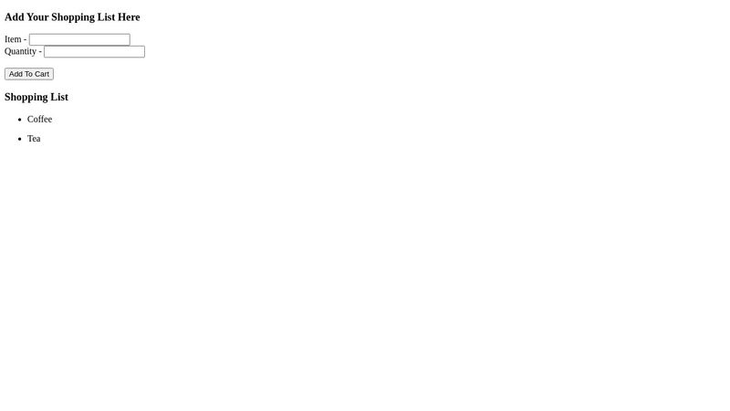 Shopping List App Using JS