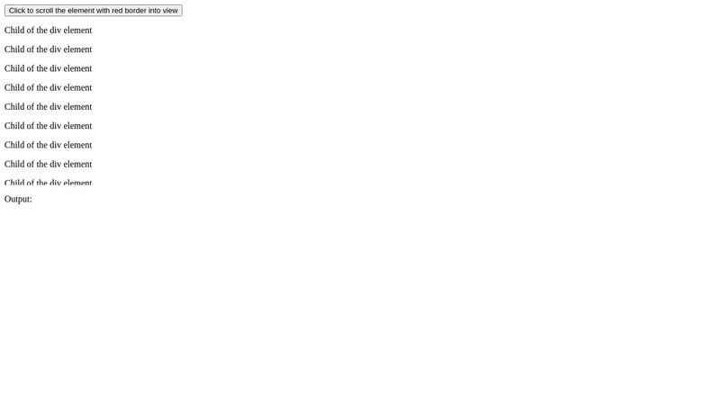 using scrollIntoView() method in JavaScript