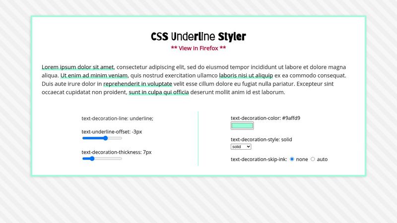 CSS styling underlines