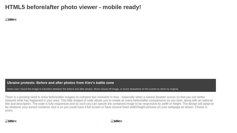 HTML5 before/after photo viewer