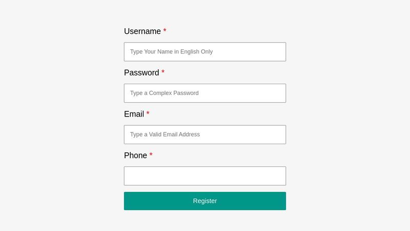 Responsive Registration Form