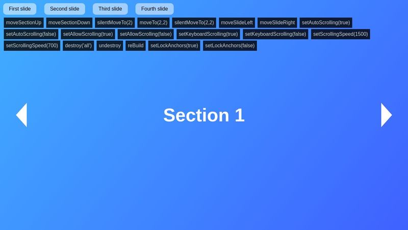 fullPage.js Methods - Demo