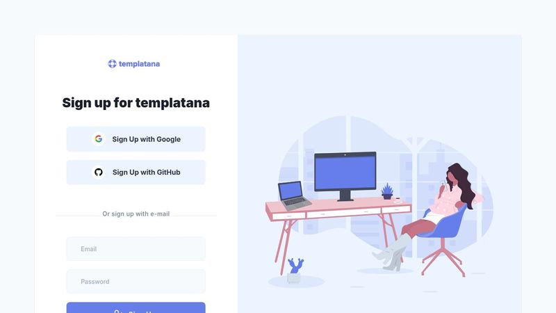 Responsive Sign Up Form Page Template Build With Tailwind CSS