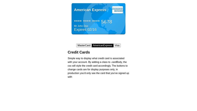 CSS Credit Cards