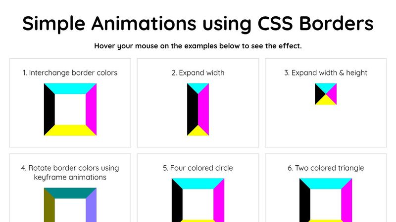 Simple Animations using CSS Borders