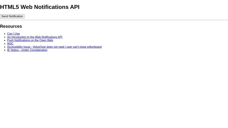 HTML5 notifications API