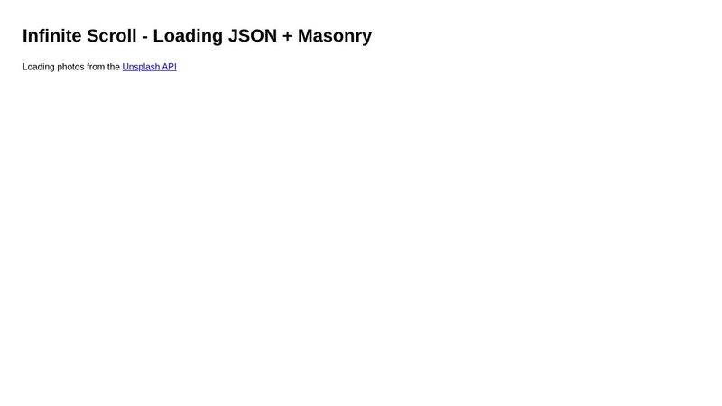 Infinite Scroll - Loading JSON + Masonry