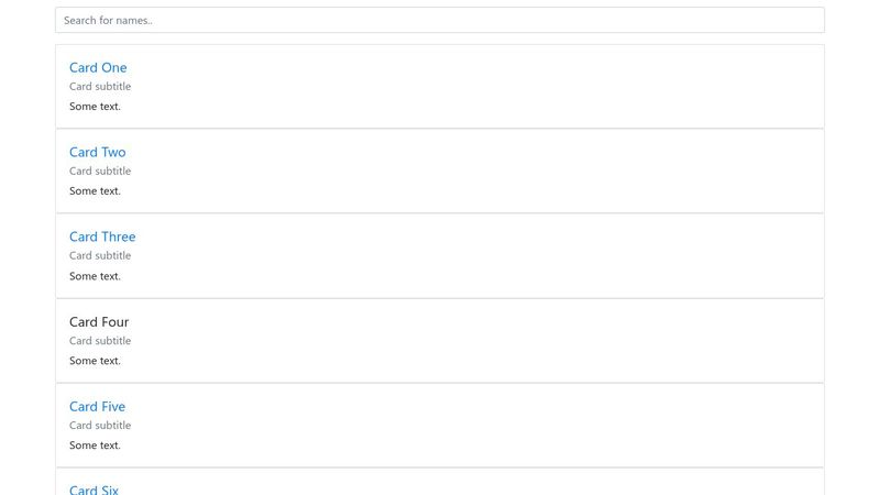 Card Filter - Bootstrap 4