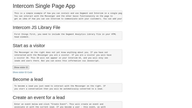 Intercom + Segment SPA