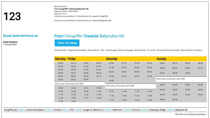 Timetables pre-responsive