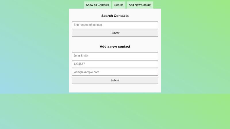 Simple JavaScript Address Book