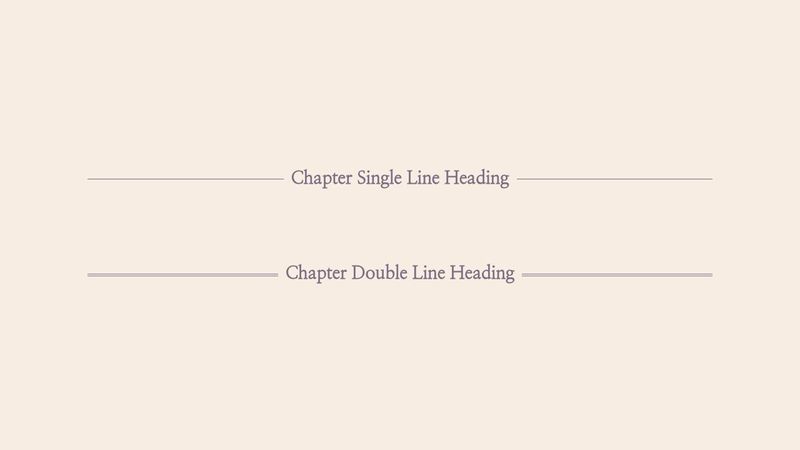 Responsive Book Style Single & Double Line CSS Headings (SCSS)