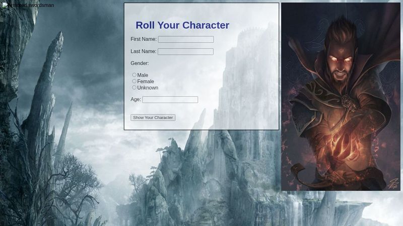 JavaScript Character Generator