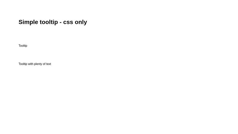 Simple tooltip - css only