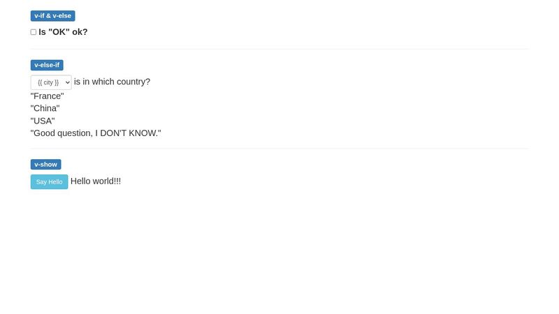 Vuejs - Conditional Rendering
