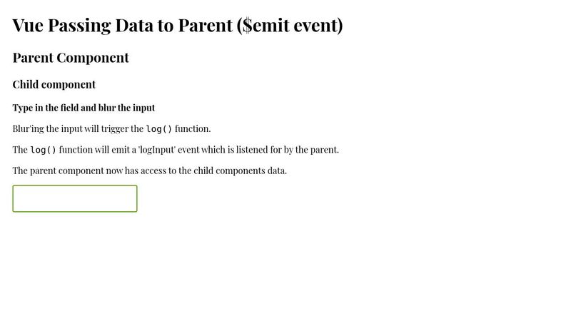 Vue.js Passing Data to Parent ($emit event)