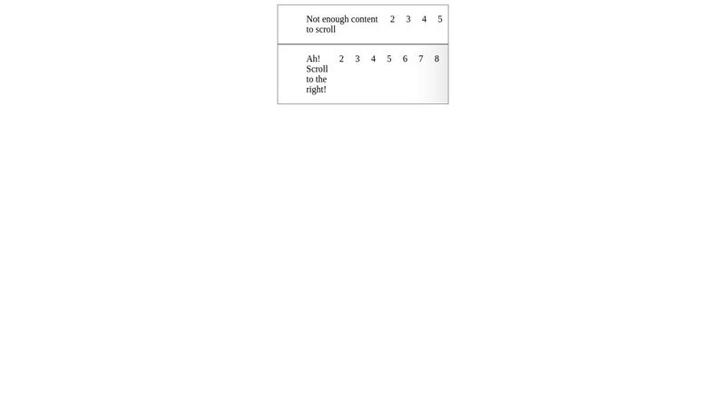Pure CSS horizontal scrolling shadows