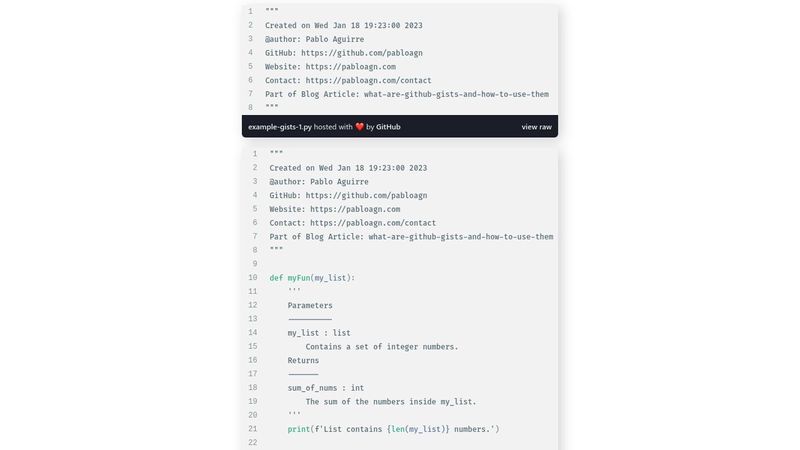 GitHub Gists Formatting