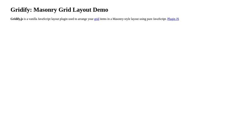 Masonry Grid Layout With Vanilla JavaScript - Gridify.js
