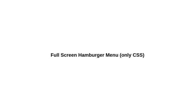 Hamburger Menu CSS