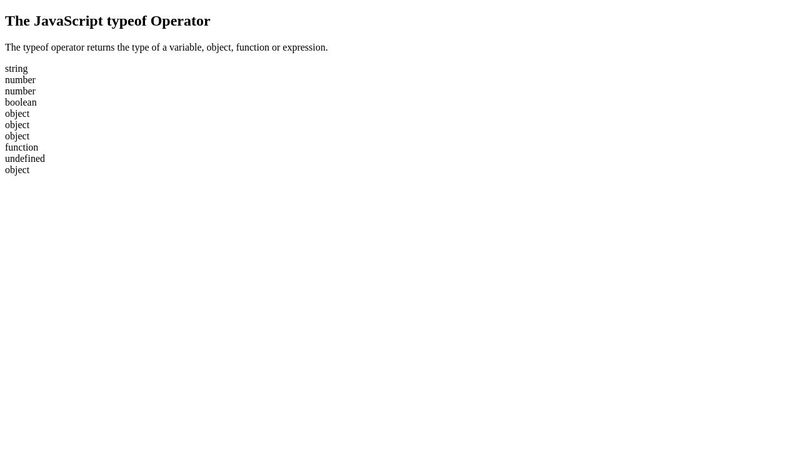 javascript typeof operator