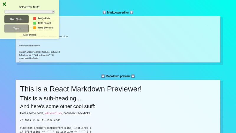 Markdown Previewer (FreeCodeCamp)