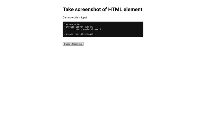 Capture Screenshot of HTML Element