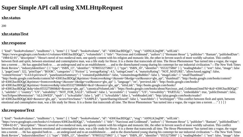 Super Simple API Request