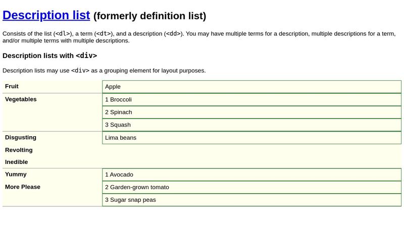 02-03: Description lists examples