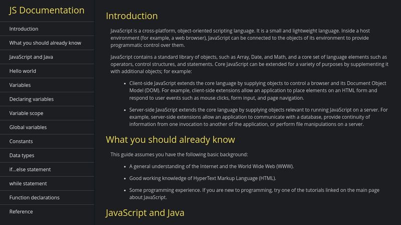 JavaScript Documentation