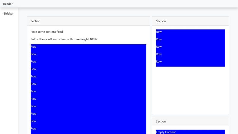 Grid with 100vh and overflow content