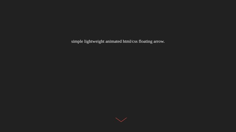 Simple Animated HTML/CSS Floating Arrow