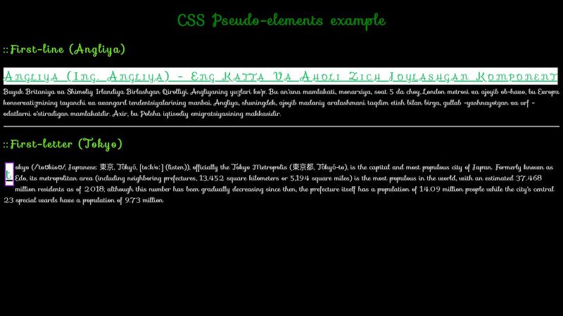 CSS Pseudo-elements example