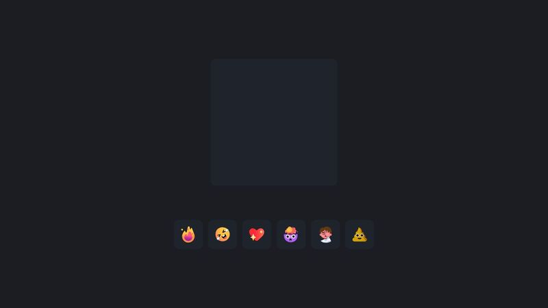 Interactive emoji reaction animation using GSAP