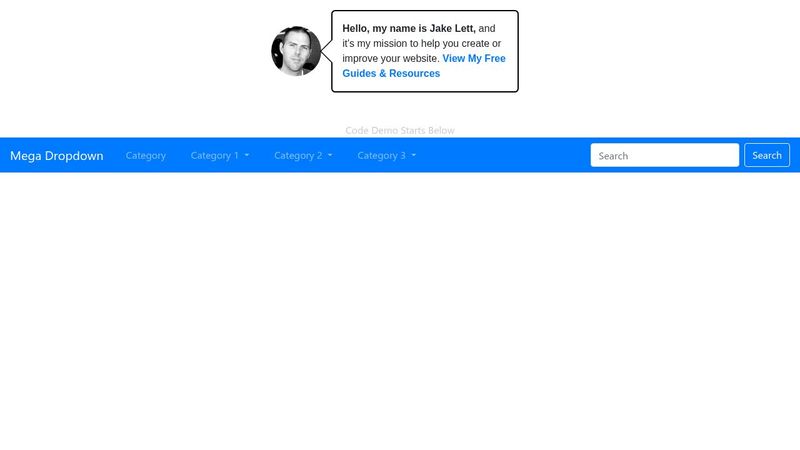 Bootstrap 4 Mega Dropdown Menu Navbar