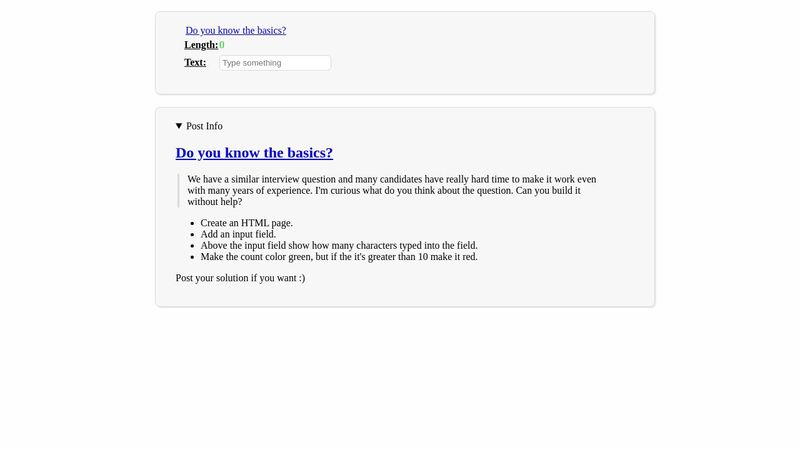 Reddit Basic JS Answer