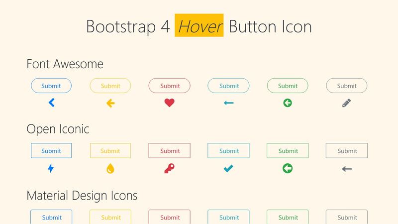 CodePen Home Bootstrap 4 SCSS - Button Icon Hover Reveal