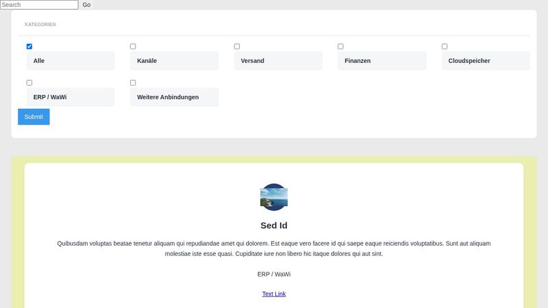 List Js Filter with Get Parameter Set and Search