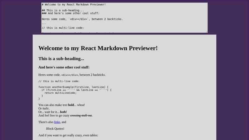 Markdown parser