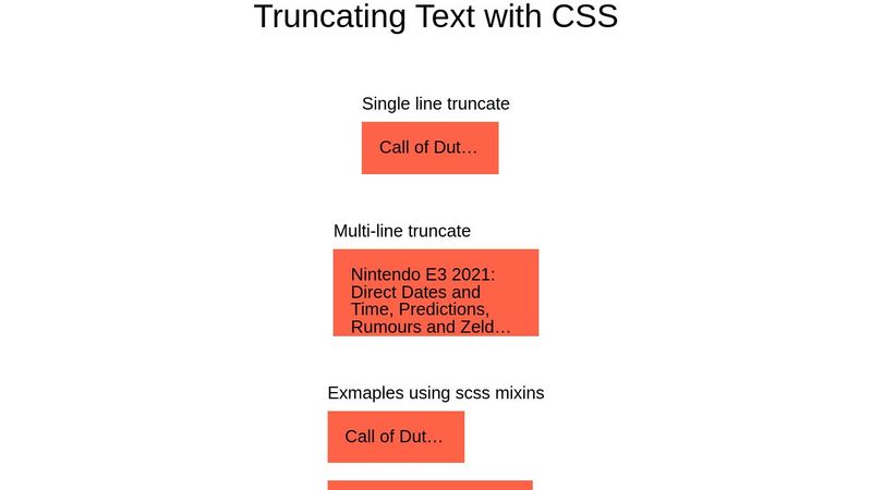 truncate text with CSS