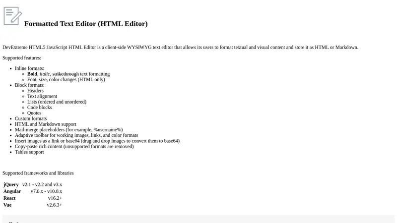 Overview - DevExtreme Html Editor