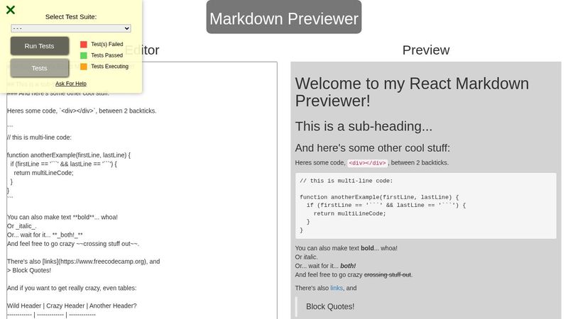 Markdown Previewer