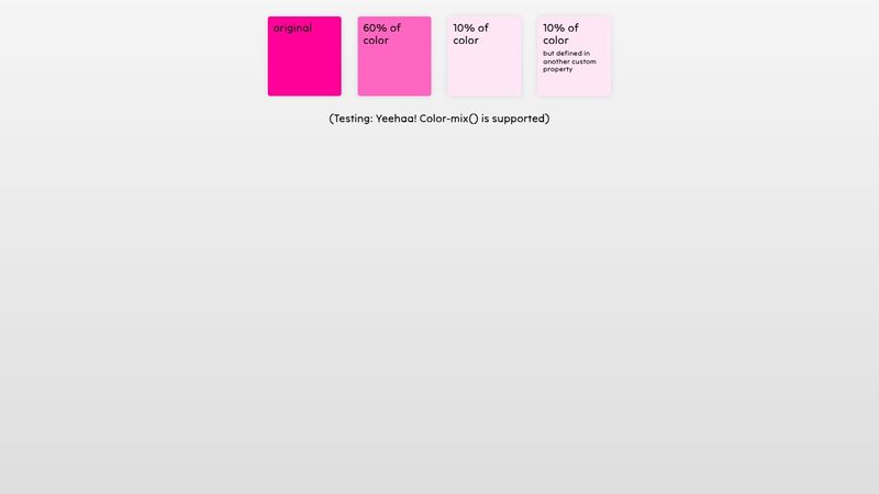 How to lighten() custom properties / css vars with color-mix()