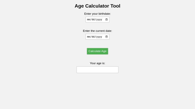 Age Calculator Tool