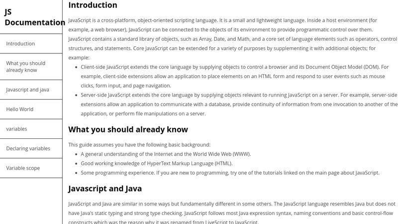 freeCodeCamp Javascript Documentation Project