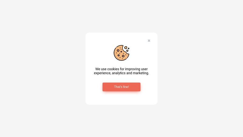 Cookies Popup UI Design