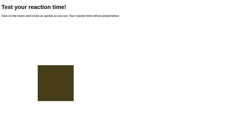 JavaScript Reaction Time Game