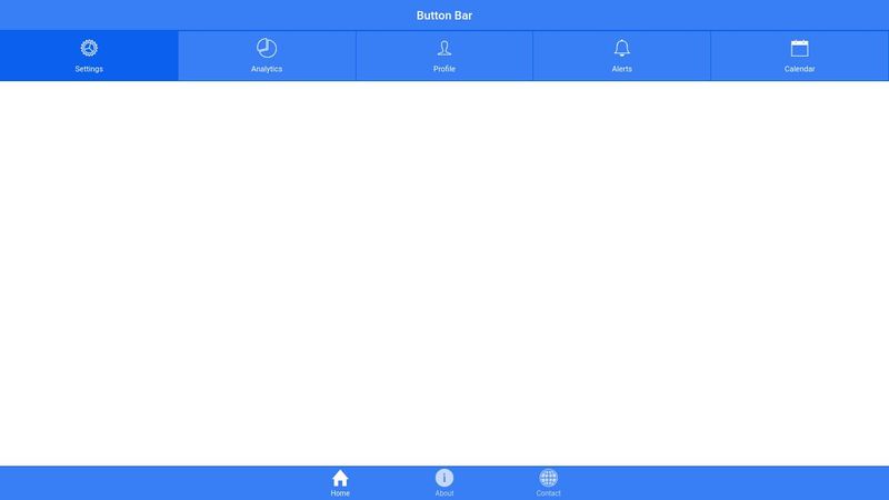 Ionic Button Bar with Text and Icon - Centered