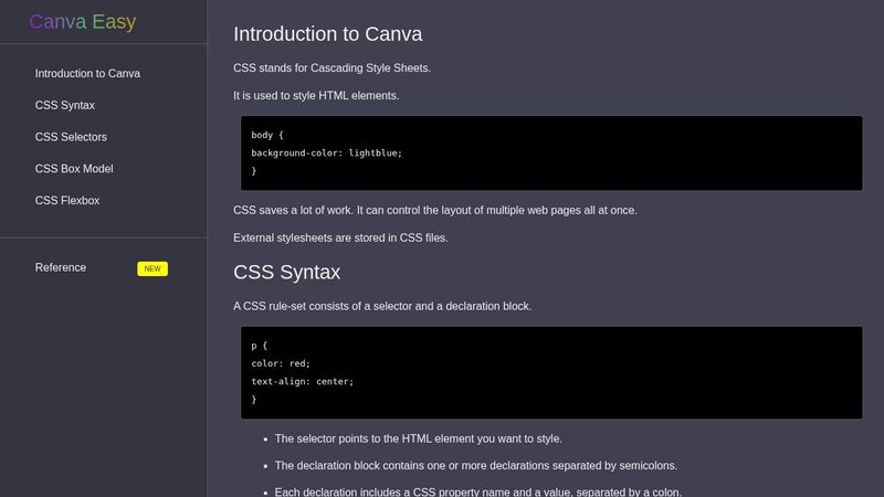CSS Documentation Page